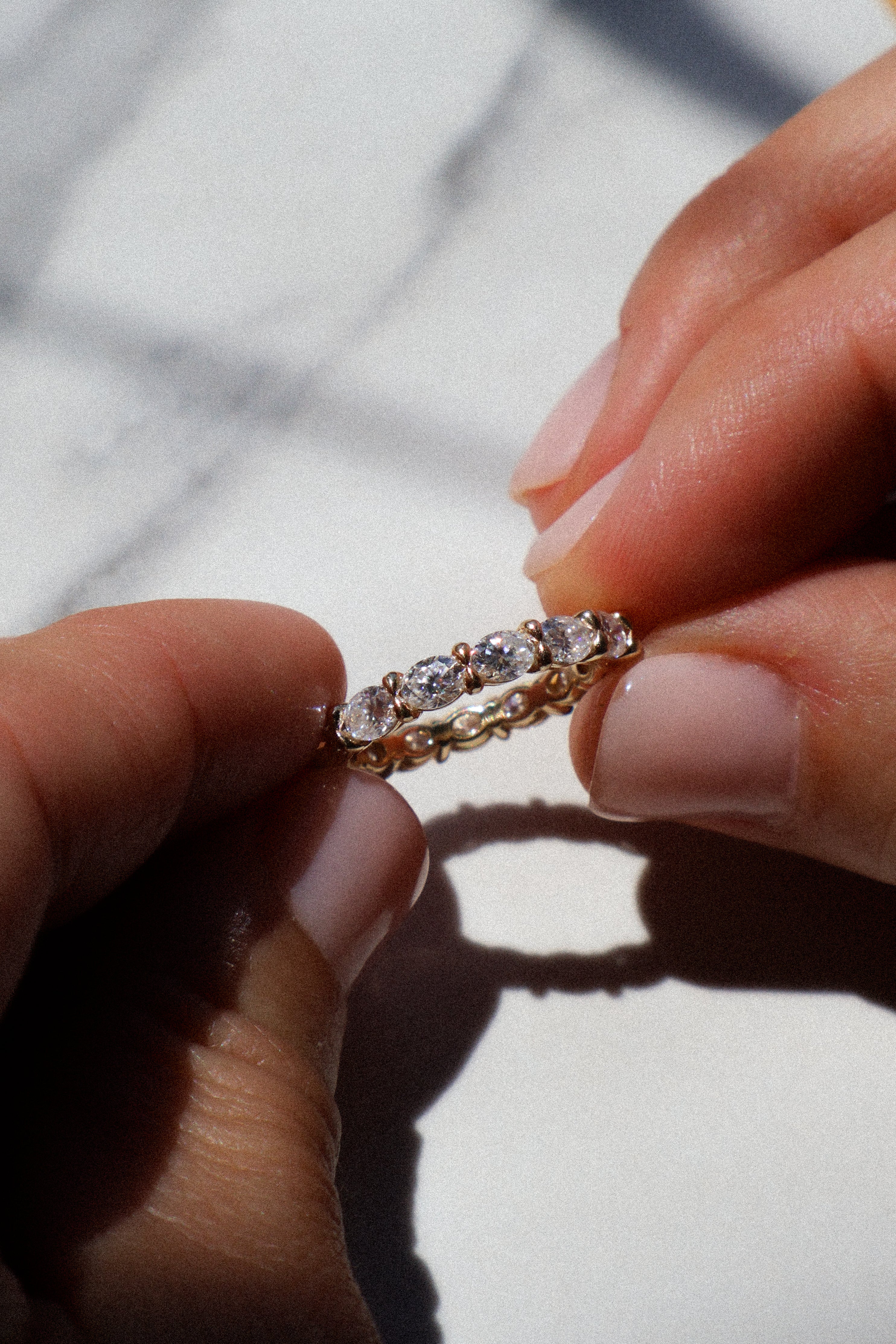 East West Oval Eternity Band | 3x4mm Lab Diamond or Moissanite – Eight ...
